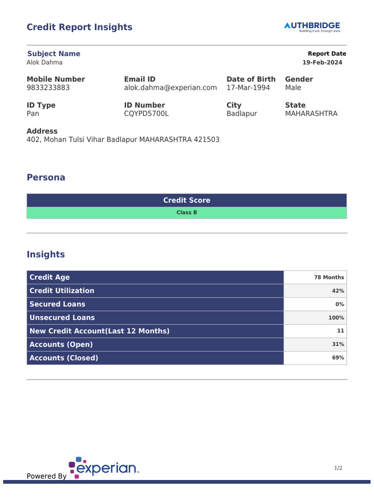 Credit Report for Clients | PDF | Common Law | Justice
