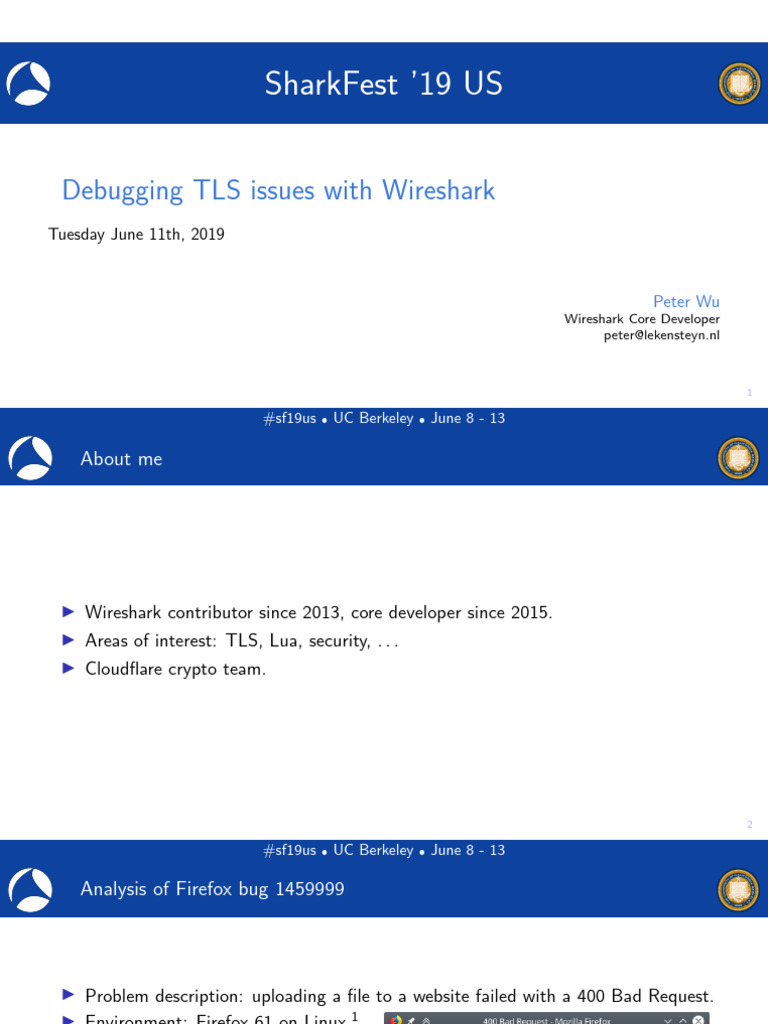 Wireshark Tls Debugging Sharkfest19us | PDF | Transport Layer Security | Domain Name System