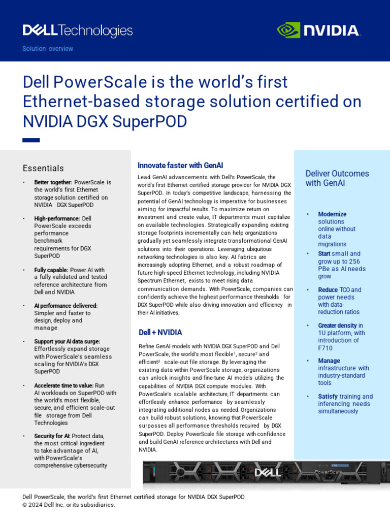 (R) Dell PowerScale, the world’s first Ethernet certified storage for ...