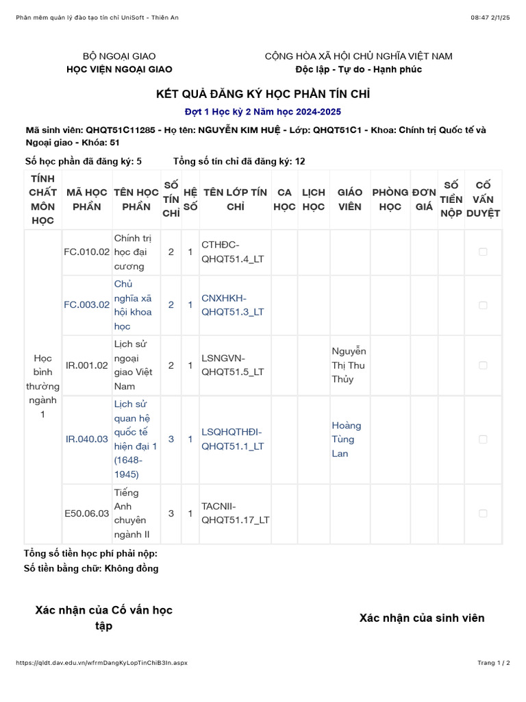 TKB HỌC KÌ 2 Của BỐNG | PDF