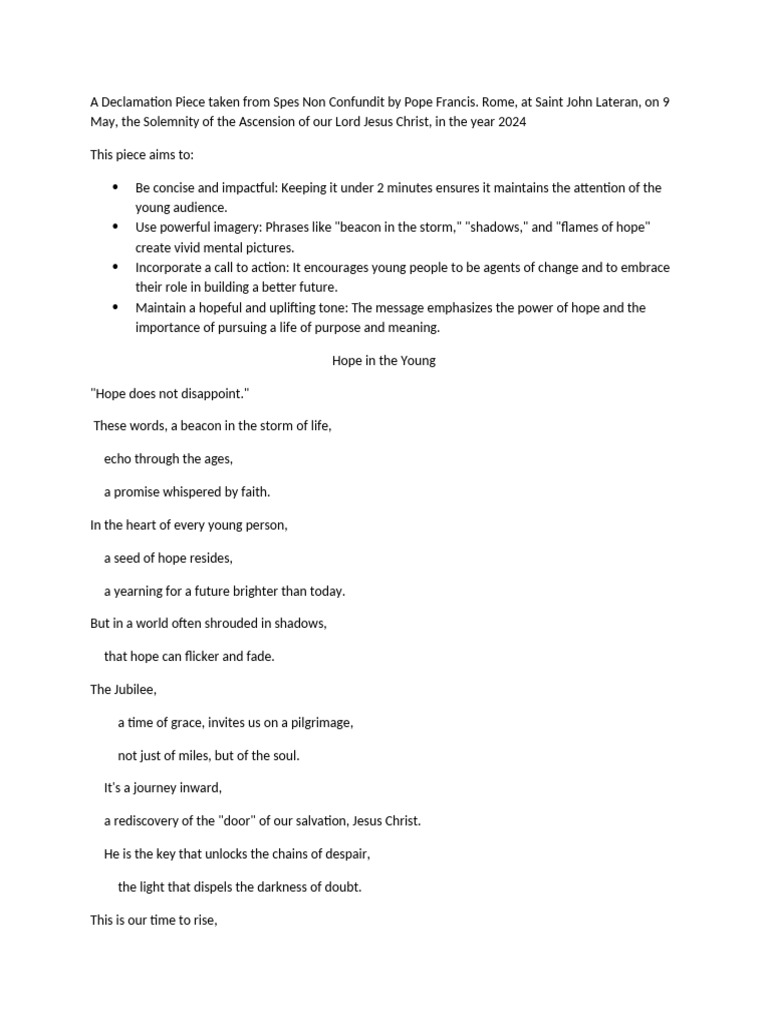 Declamation Piece | PDF