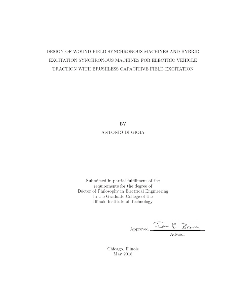 Wound Field Synchronous Machine Design | PDF | Electric Motor | Power ...