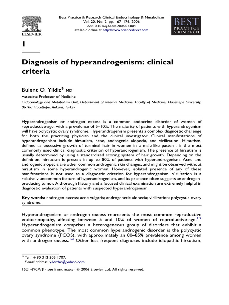 Diagnosis of hyperandrogenism_ clinical criteria | PDF | Polycystic ...