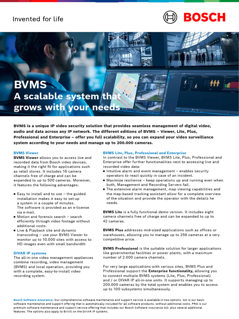 BVMS - Quick Selection Guide | PDF | Video | Closed Circuit Television