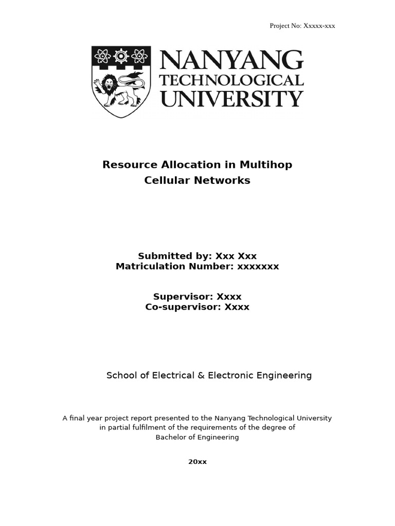 NTU EEE FYP Report Template | PDF | Cellular Network ...