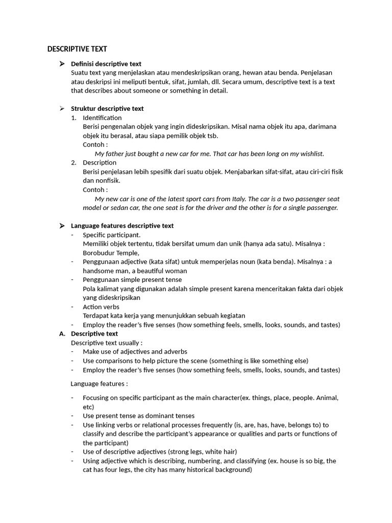 Understanding Descriptive Text Structure | PDF