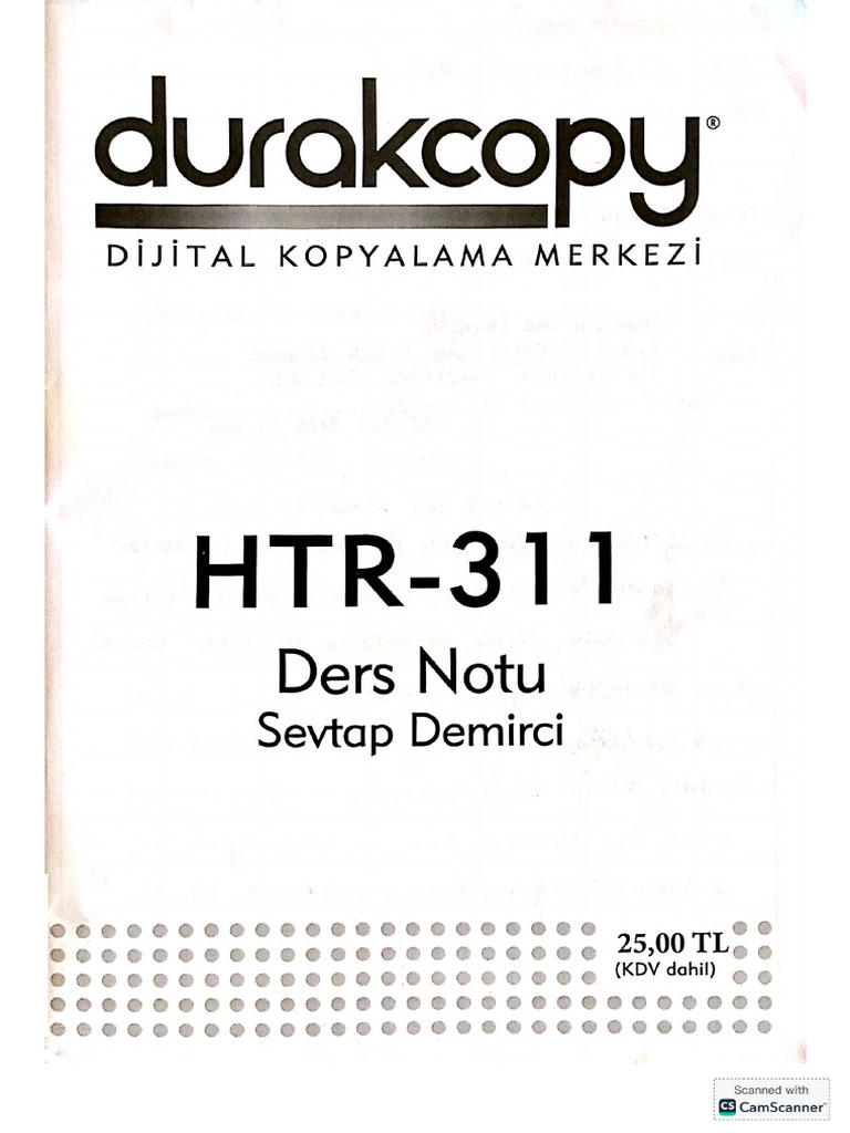 HTR311 Ders Notu | PDF