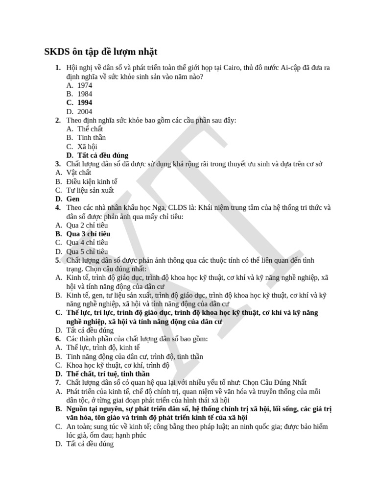 SKDS ôn tập | PDF