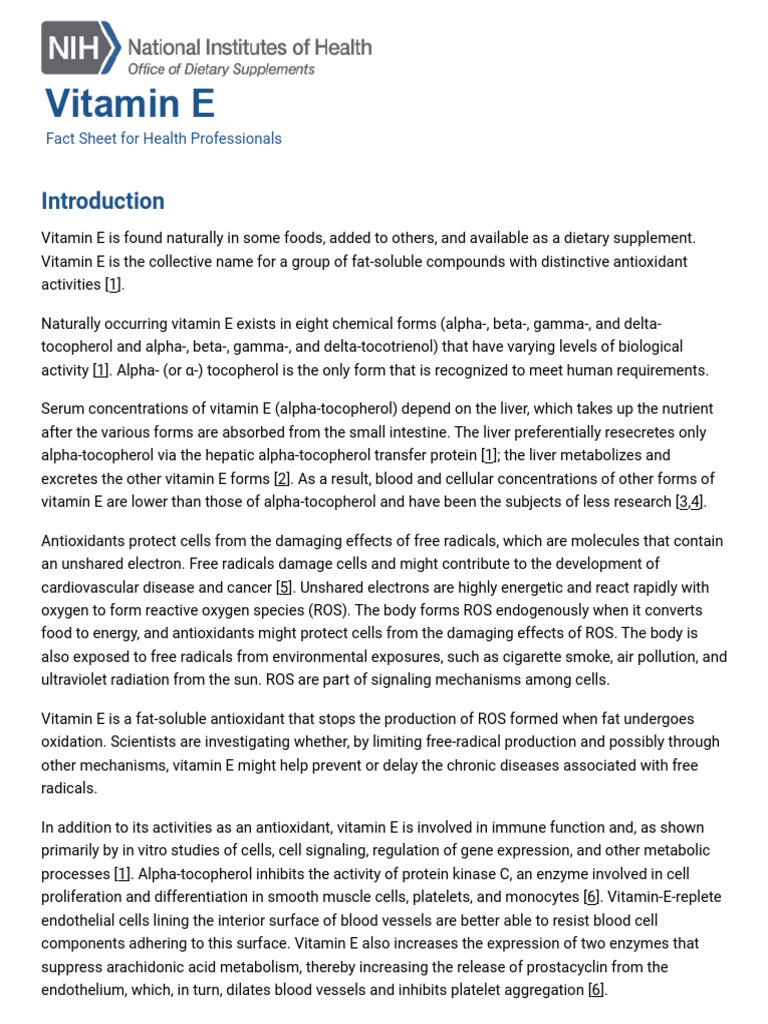 Vitamin E Guide for Health Experts | PDF | Vitamin E | Dietary Supplements