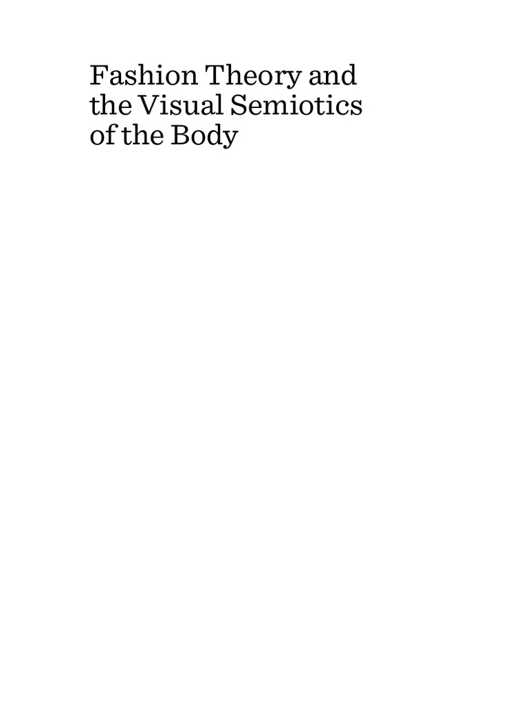 Fashion Semiotics Body | PDF | Sociology | Semiotics