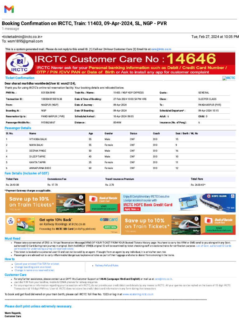 Balki Ticket | PDF | Credit Card | Debit Card