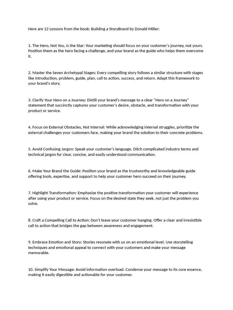 building a story brand | PDF | Brand | Marketing