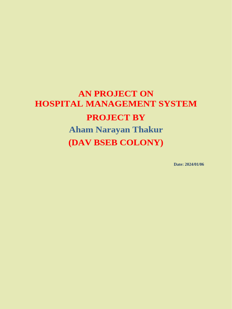 Hospital Management System Project | PDF | Security | Computer Security