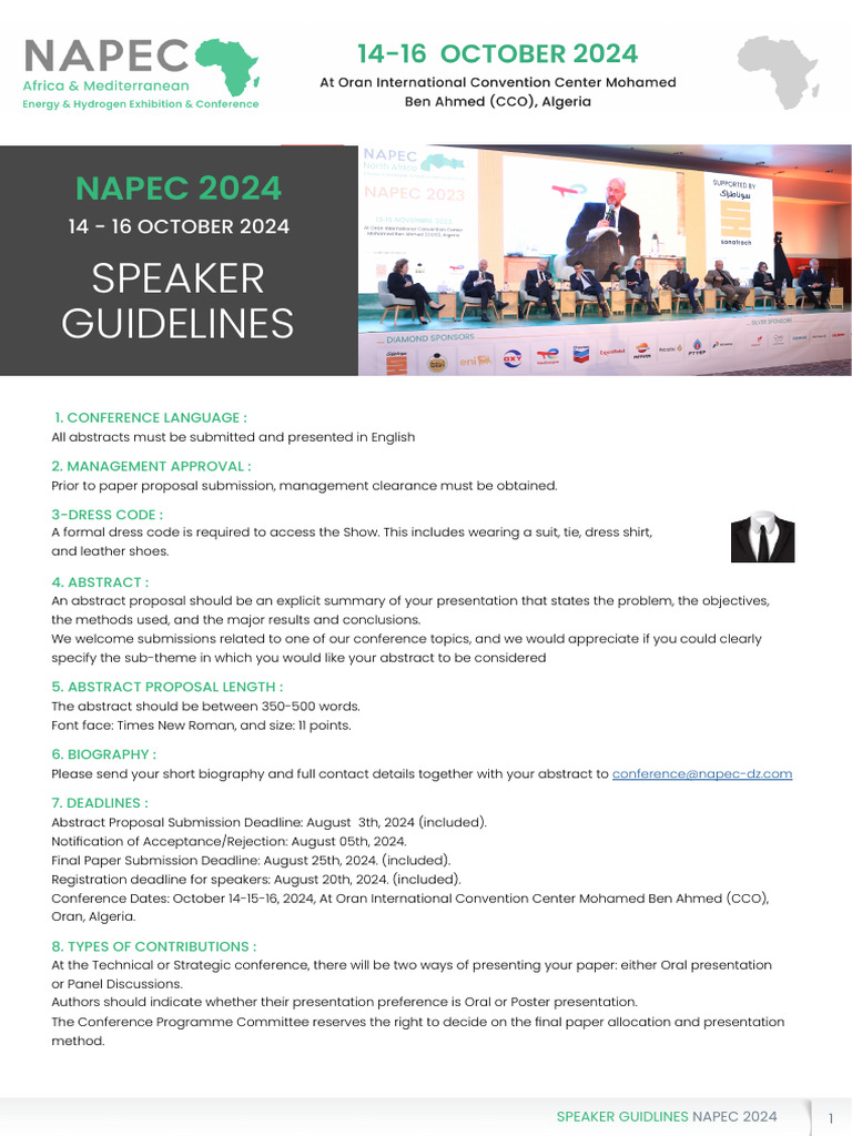 Speaker Guidlines NAPEC 2024 | PDF | Microsoft Power Point | Abstract (Summary)