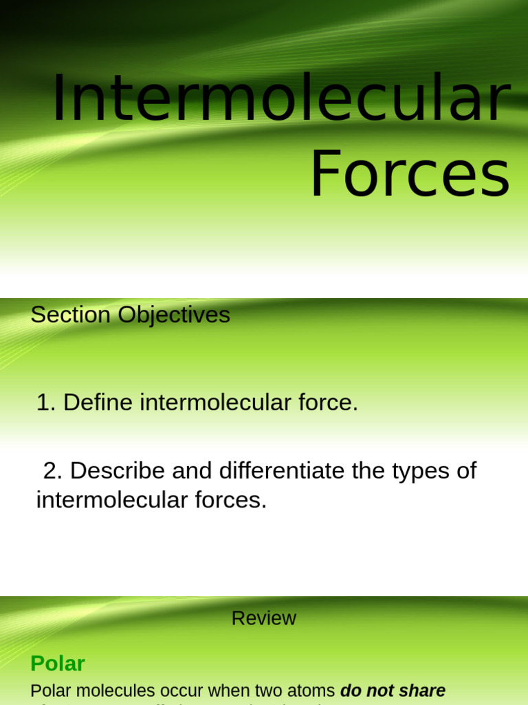 Understanding Intermolecular Forces | PDF | Intermolecular Force ...