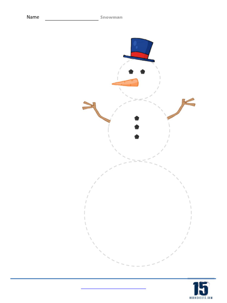 Tracing Snowman For Kids | PDF