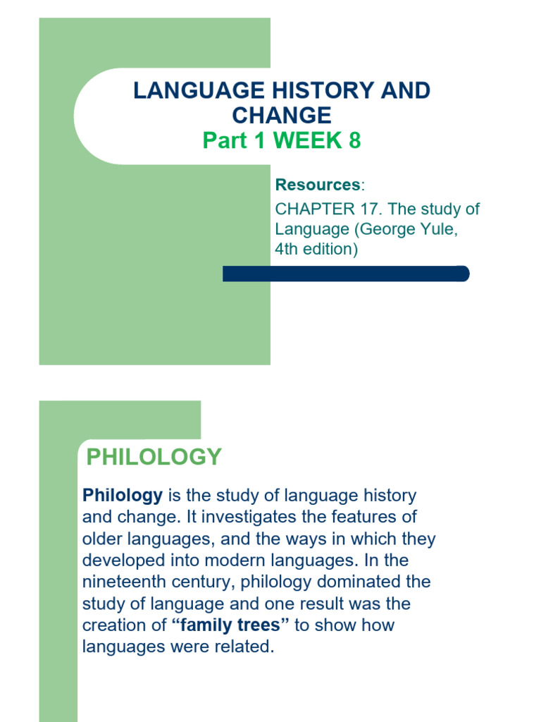 CHAPTER 17 LANGUAGE HISTORY AND CHANGE part 1 | PDF | Phonetics | Human ...