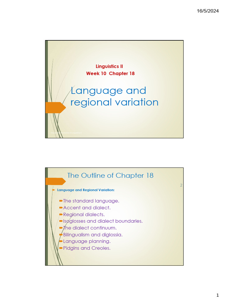 Language and Regional Variation in Linguistics | PDF | Dialect ...