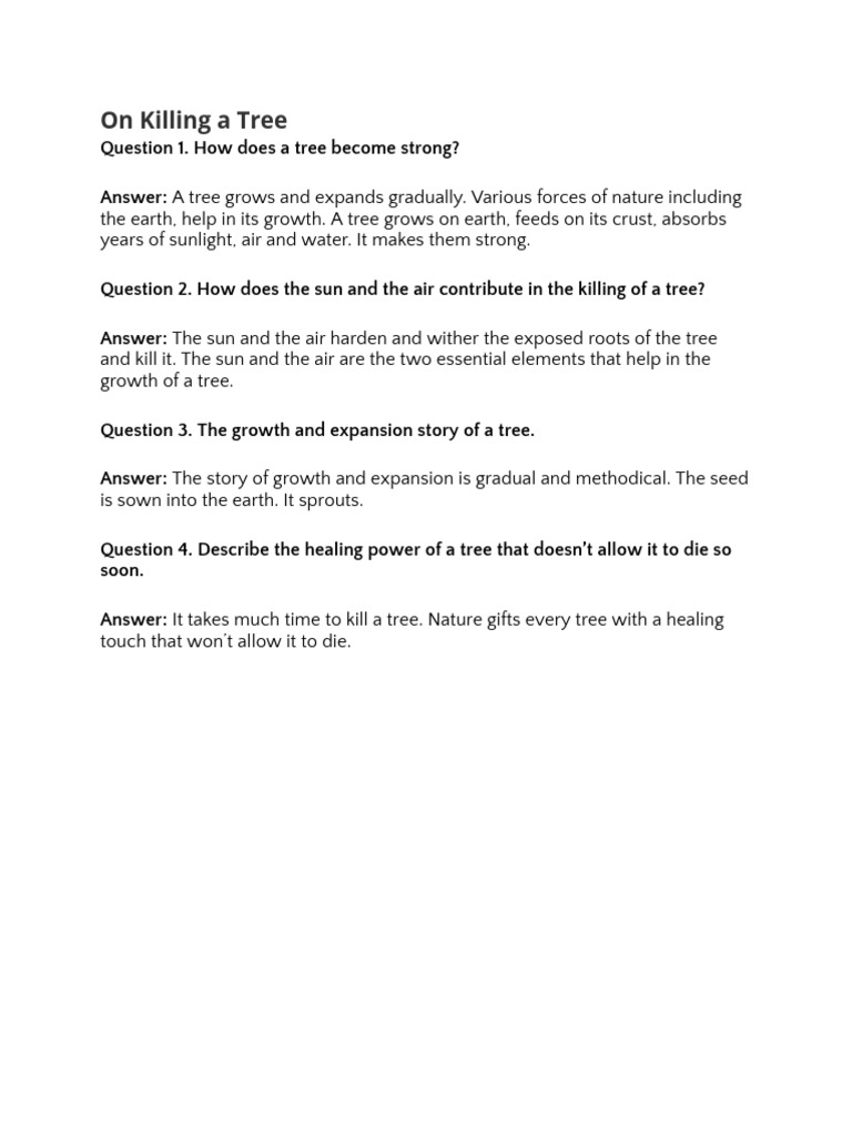 On Killing A Tree | PDF