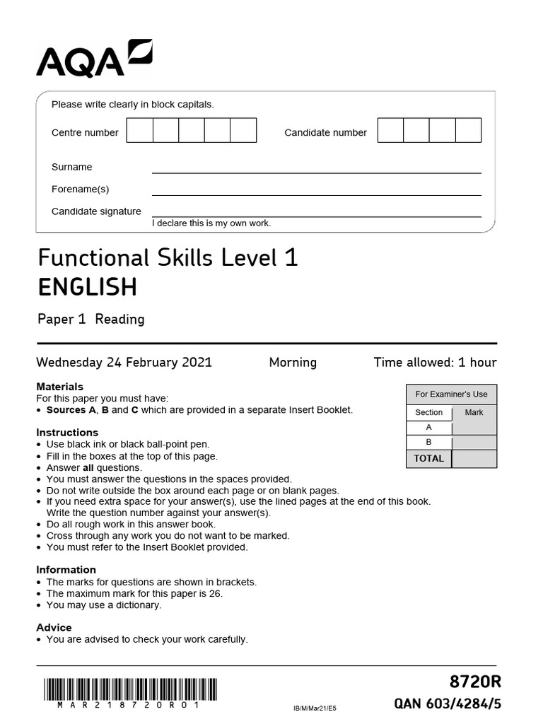 Level 2 English Writing Sample Exam | PDF