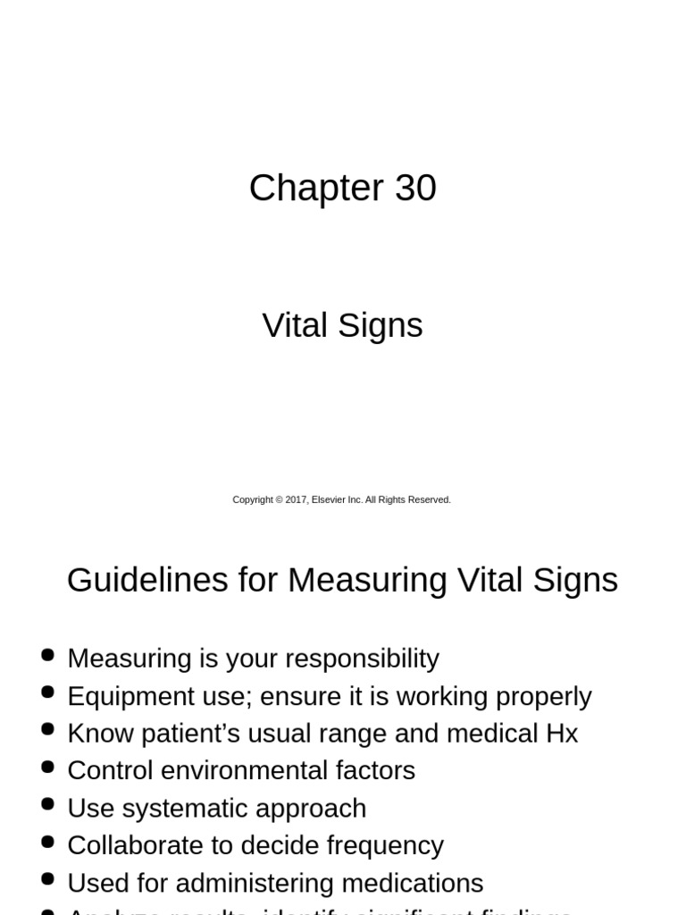 Chapter 030 Vital Signs | PDF | Blood Pressure | Breathing