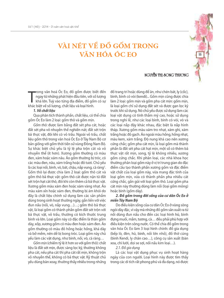 4613 - Vai Net Ve Do Gom Trong Van Hoa Oc Eo | PDF