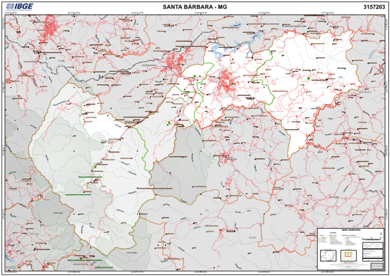 Mapa Municipal de Santa Bárbara - MG | PDF | Mapa | Brasil
