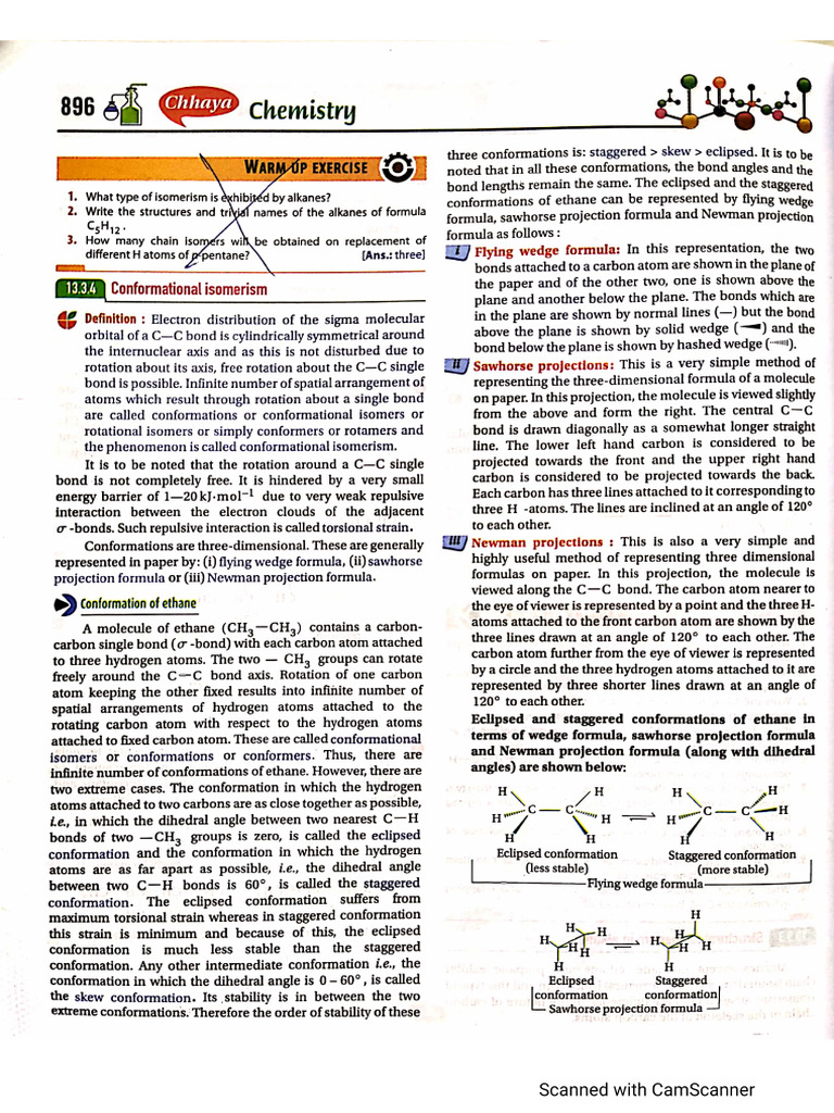 Conformations of Alkane Class Xi 22 | PDF
