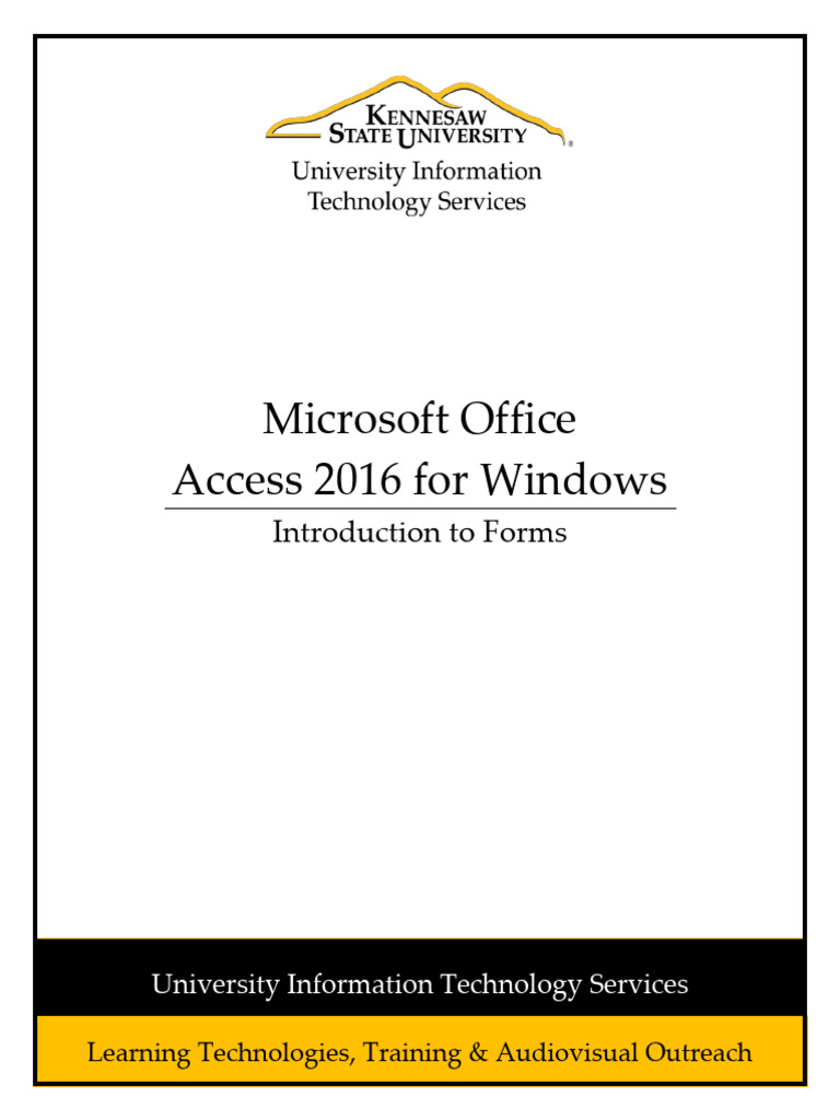 MS ACCESS 2016 Introduction To Forms | PDF | Microsoft Access | Databases