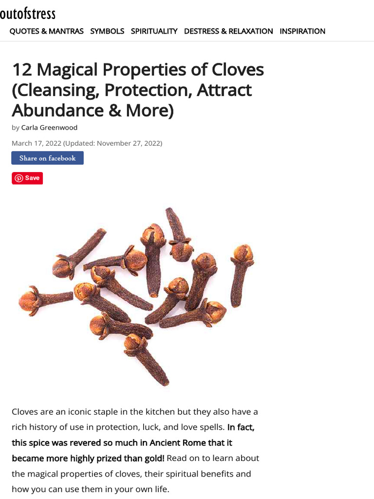 12MagicalPropertiesofCloves (Cleansing, Protection, AttractAbundance ...