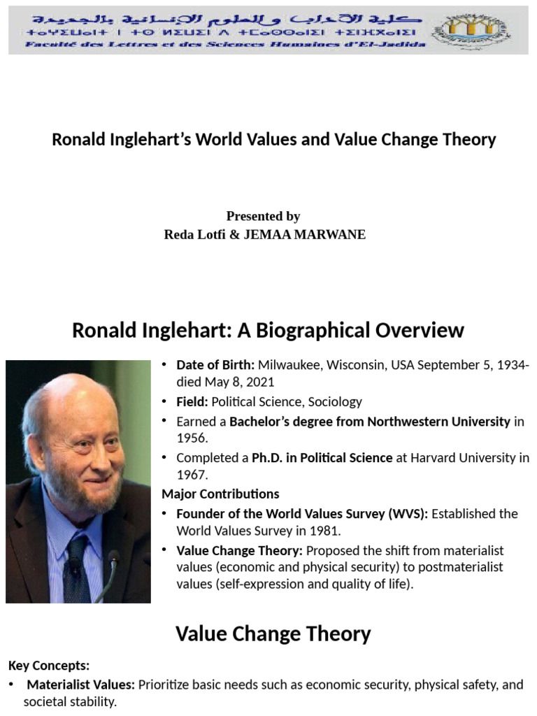 Ronald Inglehart's World Values and Value Change Theory | PDF | Social ...