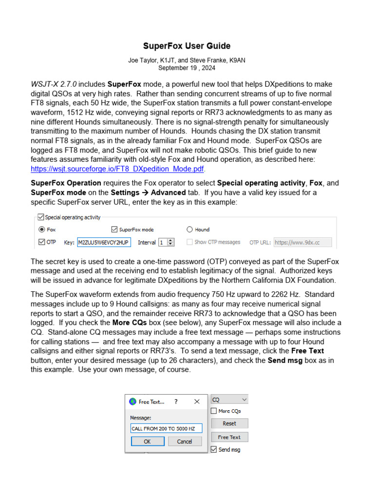 SuperFox Mode for DXpeditions | PDF | Frequency | Computing