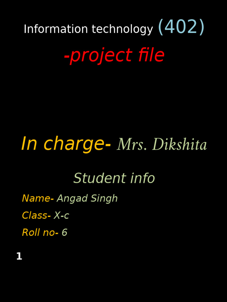 IT Project File for Class X-C | PDF