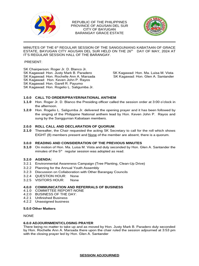 SK-Minutes-of-Meeting (May 2024) | PDF