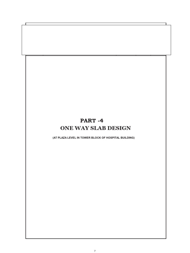 One Way Slab Design | PDF | Bending | Beam (Structure)