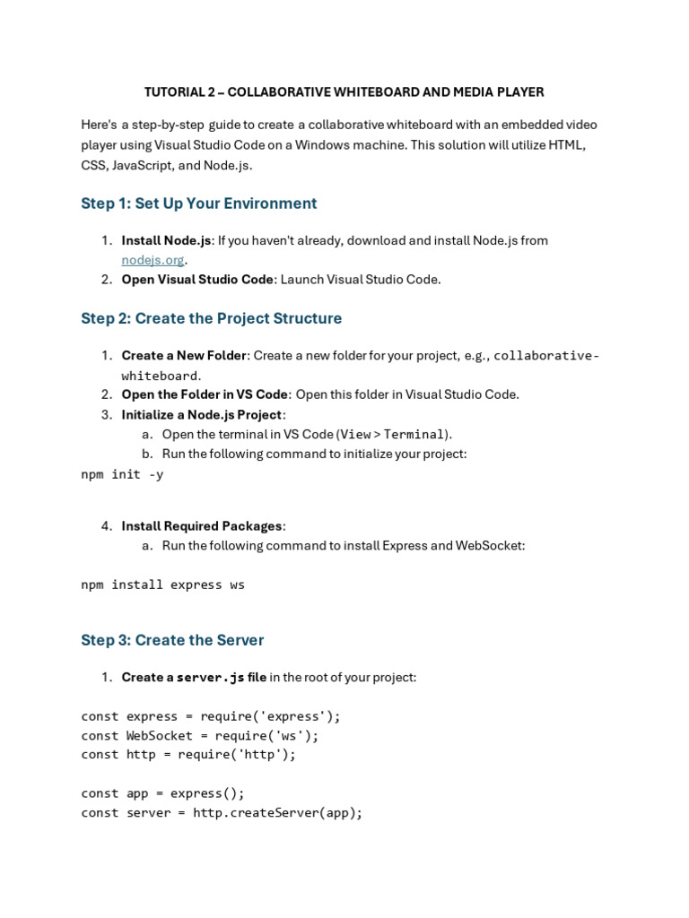 Tutorial2_Collaborative_Whiteboard | PDF | Software | Computing