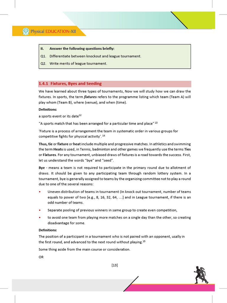 Physical-Education - NCERT Book cc4 | PDF | Tournament | Sports