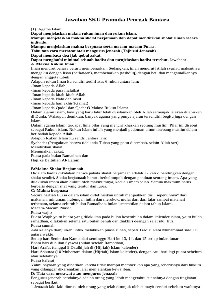 MATERI SKU Pramuka Penegak Bantara | PDF