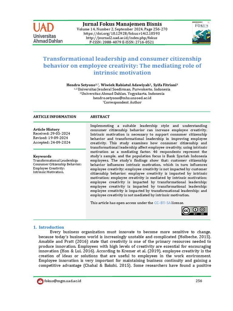 transformational-leadership-and-consumer-citizenship-behavior-on-employee-creativity-the ...