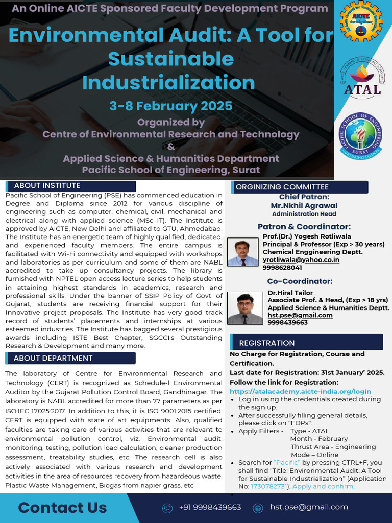 FDP Brochure With Schedule and NOC Format | PDF | Effluent | Audit