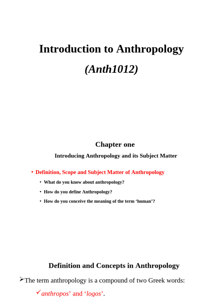 Anthropology PPT 1 | PDF | Anthropology | Linguistics