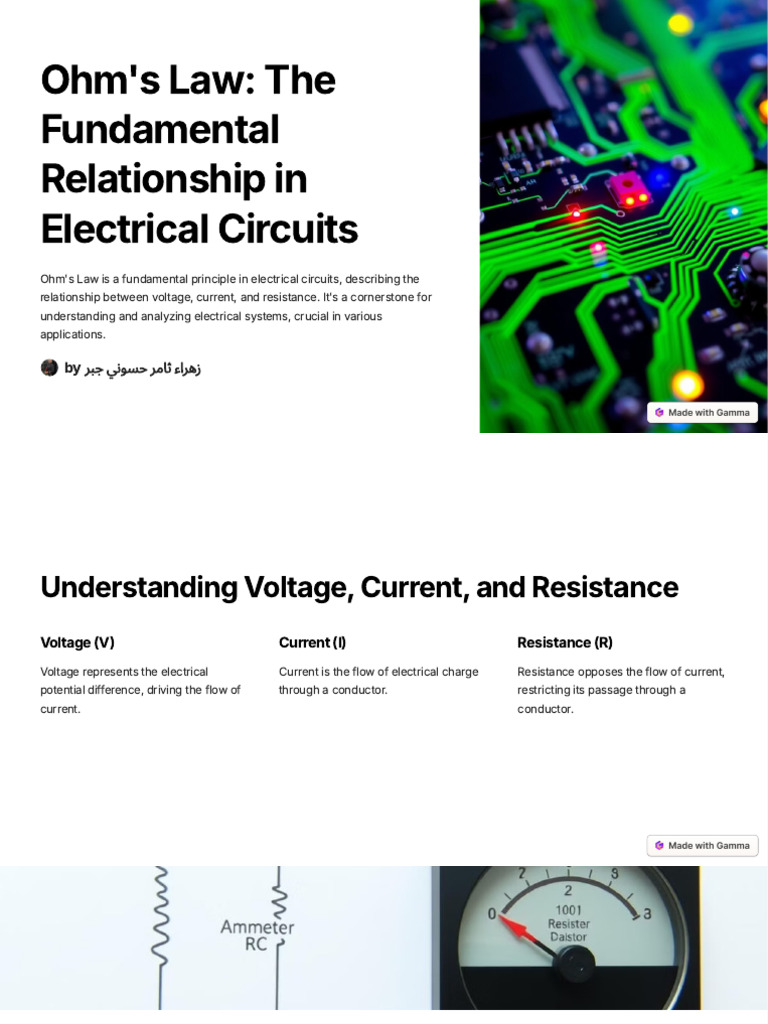 Ohms Law The Fundamental Relationship in Electrical Circuits | PDF ...