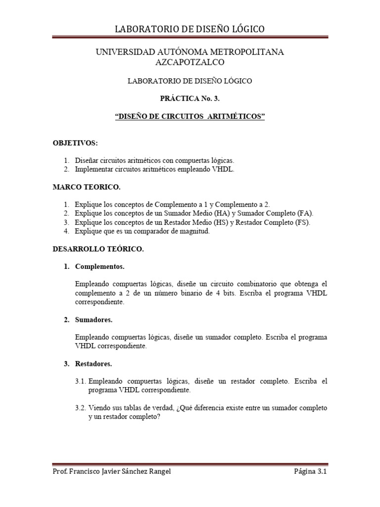 LabDisLog Pract 3a | PDF | Vhdl | Puerta lógica