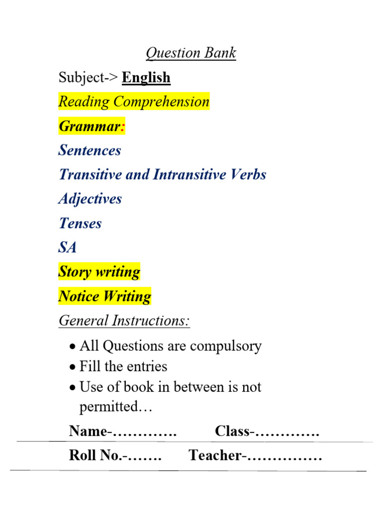 English Practice Sheet Aadi HYE | PDF | Verb | Adjective