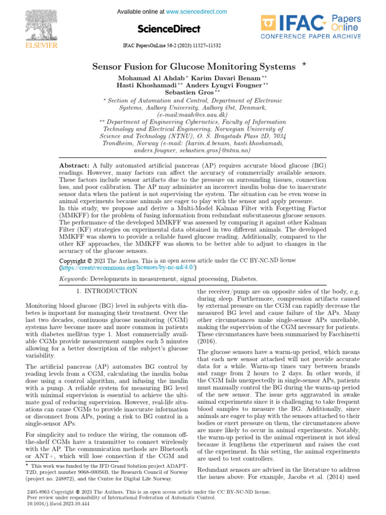 Sciencedirect Sciencedirect: Ifac Papersonline 56-2 (2023) 11527-11532 ...