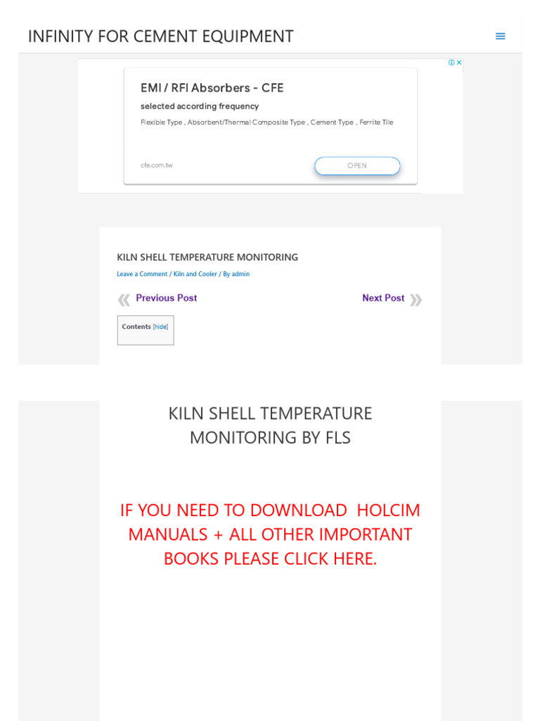 Kiln Shell Temperature Monitoring - Infinity For Cement Equipment | PDF | Temperature ...