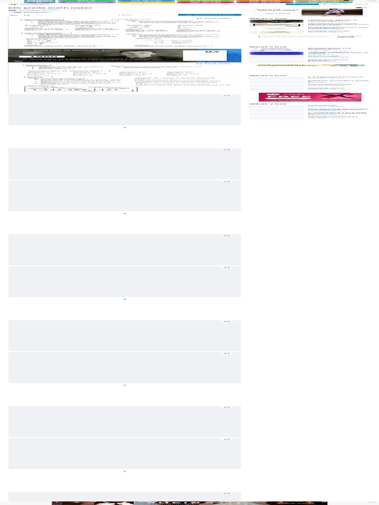 6th Grade Math Notes PDF 2 | PDF | Multiplication | Mathematical Concepts