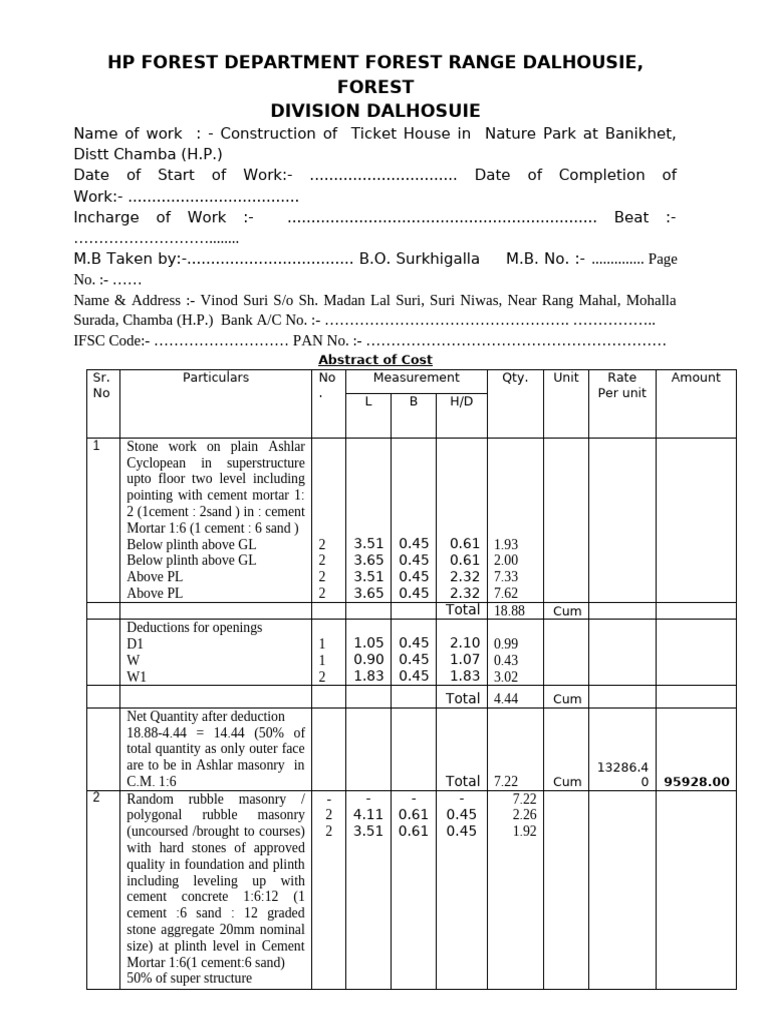 bill of ticket house | PDF | Concrete | Screw