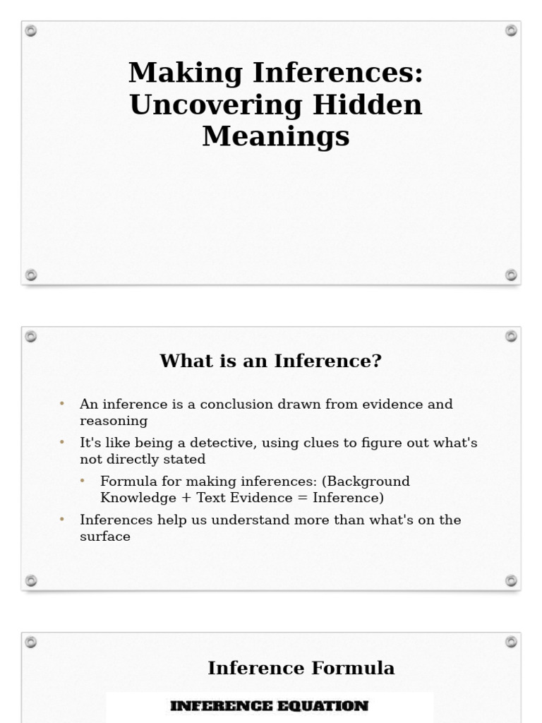 Making Inferences: A Guide to Hidden Meanings | PDF
