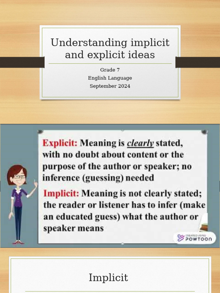 Understanding implicit and explicit ideas | PDF